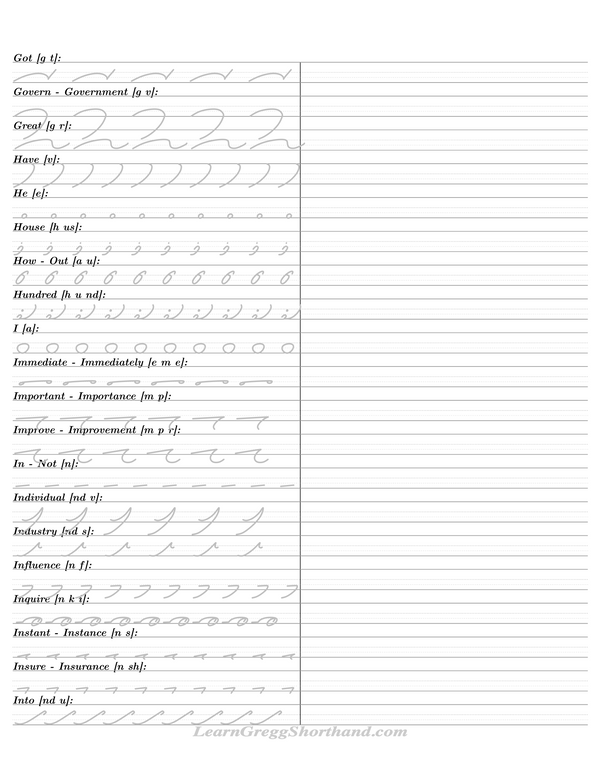 Gregg Shorthand Brief Forms Tracing Manual – Learn to Write Faster wit ...